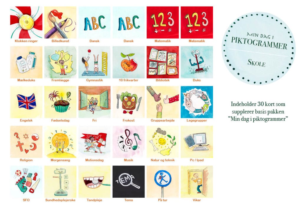 Piktogram tilkøb - Skole | Min dag i piktogrammer